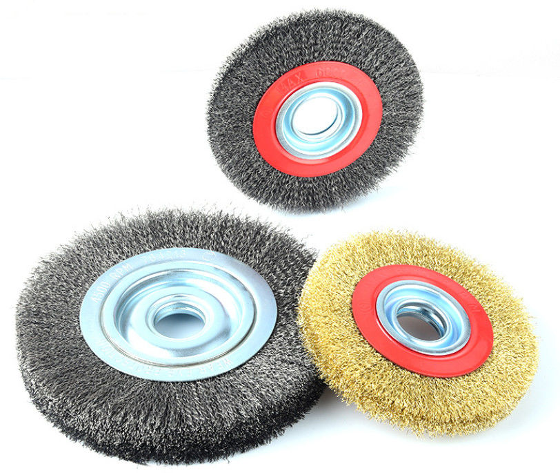 Polished Threads 0.15mm SS304 Wire Wheel Cleaning Brush Crimped wire ...