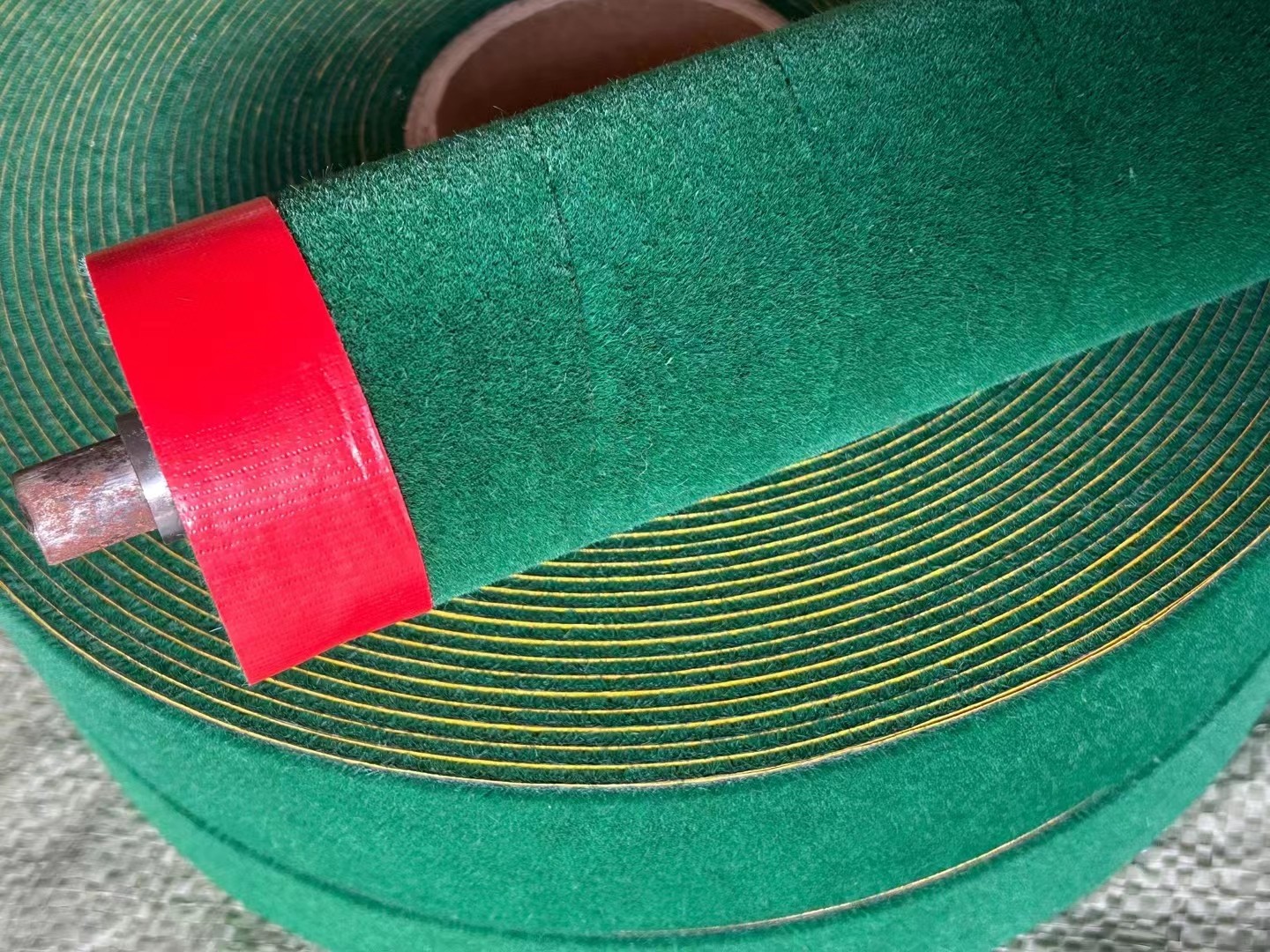 Green Velvet With Adhesive Backing Rough Surface Rapier Loom Self ...