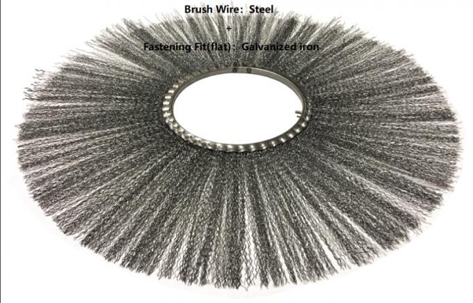 Galvanized Base Iron Road Sweeper Brush , Replacement Brushes For Road ...