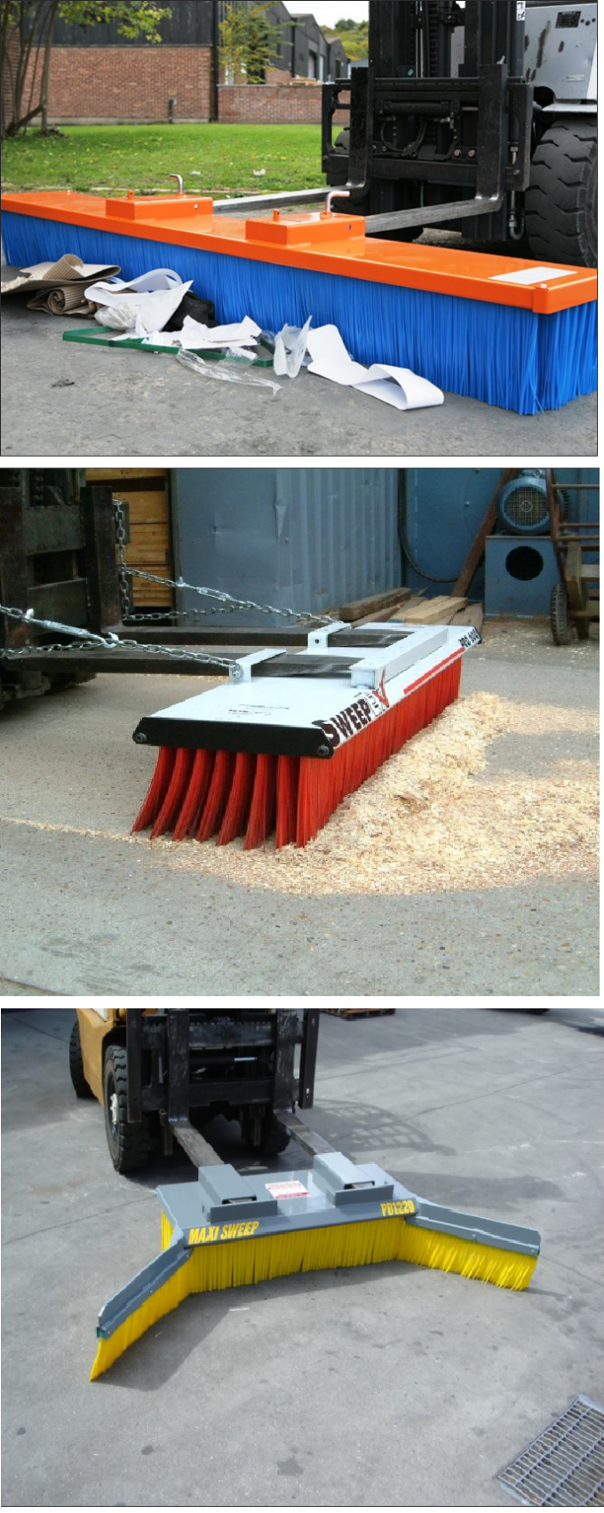 Multiple Colour Forklift Brush Sweeper PP Nylon Bristle Street Cleaning