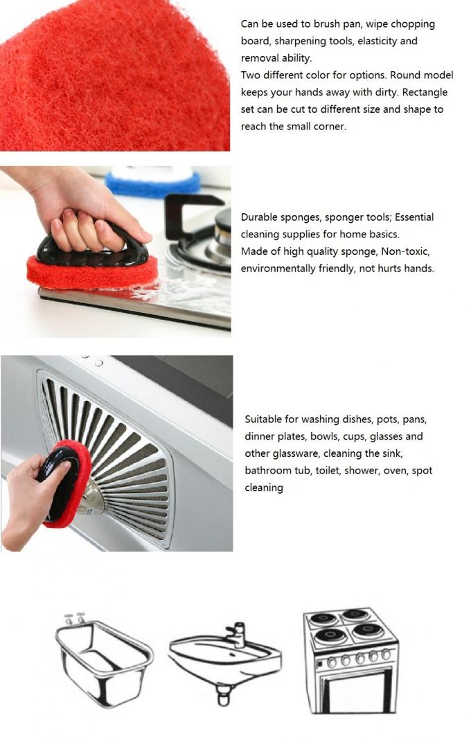 Multi function Housekeeping Brushes Non- Scratch Scrub Sponge for ...