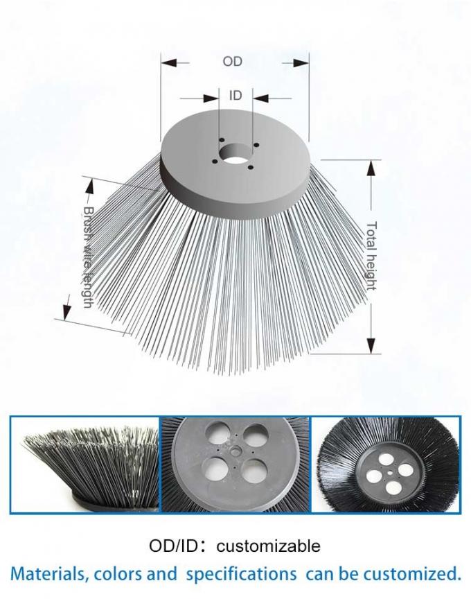 320*600mm Steel Wire Snow Side Broom Road Cleaning Sweeper Brushes